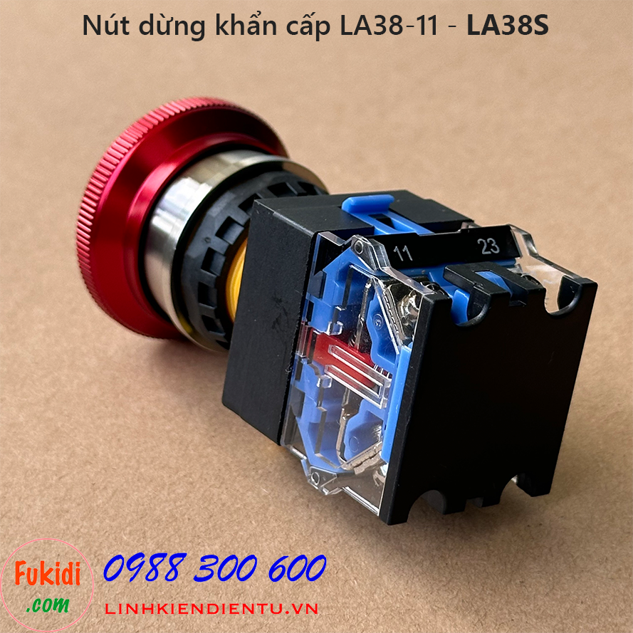 Nút dừng khẩn cấp LA38-11 đầu nhôm - LA38S - FUKIDI